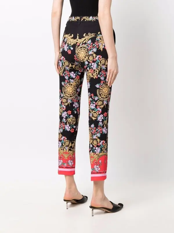 Versace Baroque Print Fitted Trousers