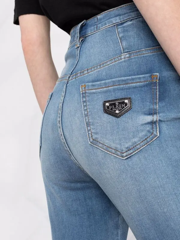 Philipp Plein Skull-patches Skinny Jeans - Blue