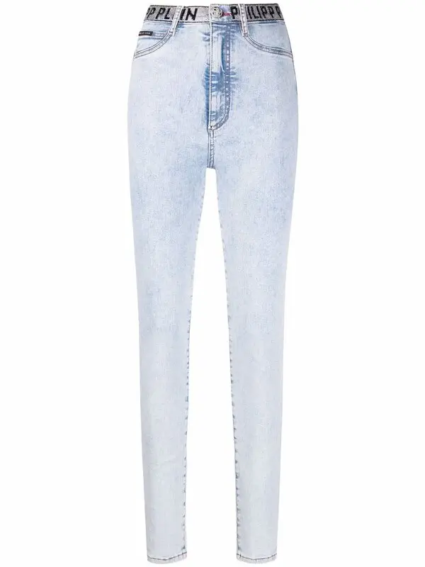 Philipp Plein High-waist Denim Jeggings - Blue