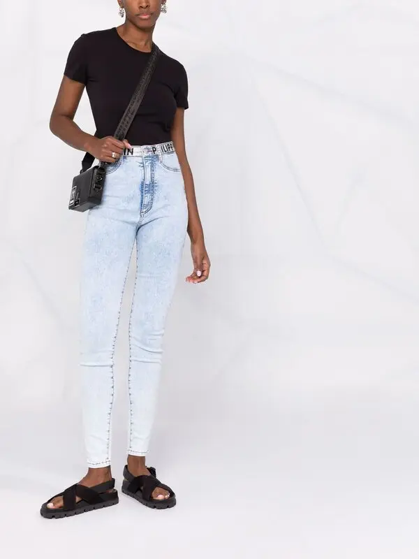 Philipp Plein High-waist Denim Jeggings - Blue