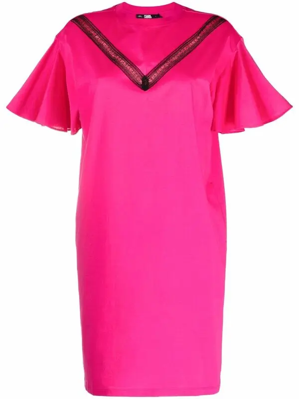 Karl Lagerfeld Lace-insert Organic Cotton Dress