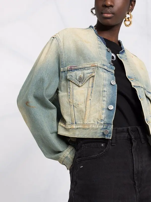 MAISON MARGIELA Distressed Denim Jacket - Blue