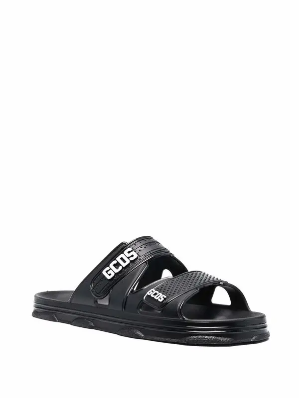 Gcds Logo-strap Sandals - Black