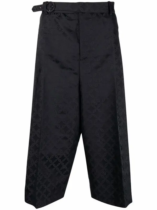 Charles Jeffrey Jacquard Cropped Culottes In Black - 54% Off