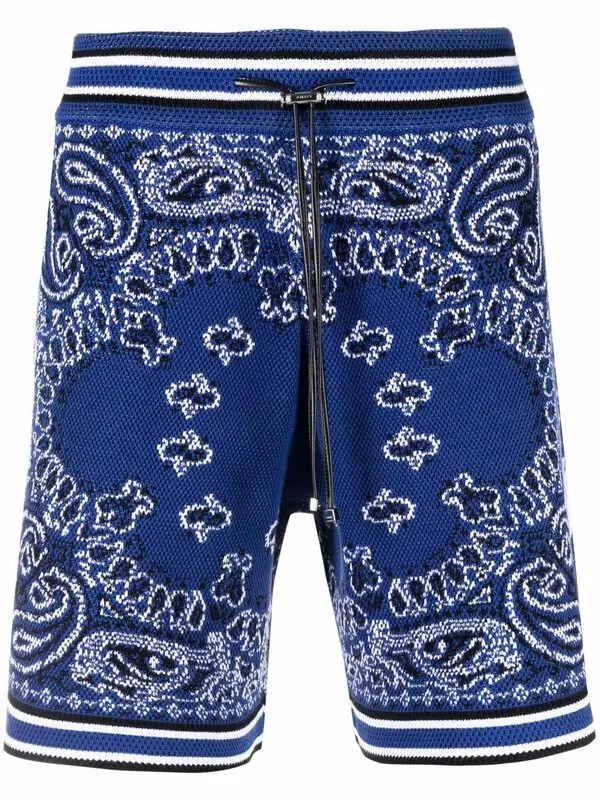 Amiri Bandana-print Track Shorts - Blue