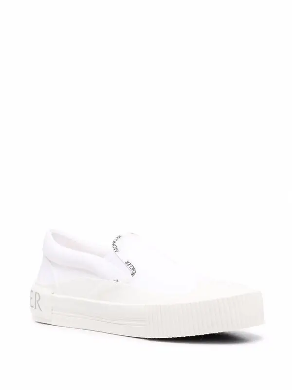 Moncler Logo Trimmed Slip-on Sneakers - White