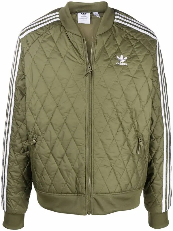 Adidas Ignature 3-Tripe Quilted Track Jacket - Green | Editorialist