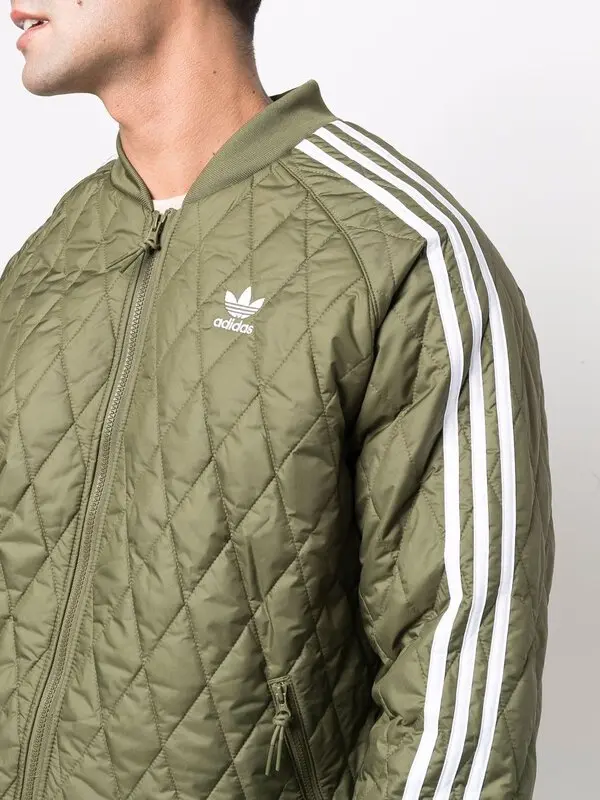 Adidas Ignature 3-Tripe Quilted Track Jacket - Green | Editorialist