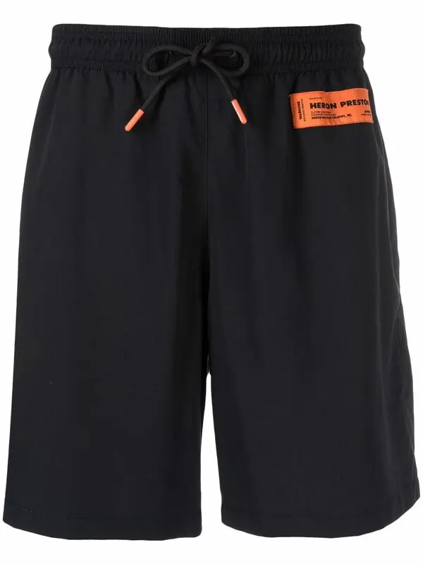 Heron Preston Logo-patch Drawstring Swim Shorts - Black