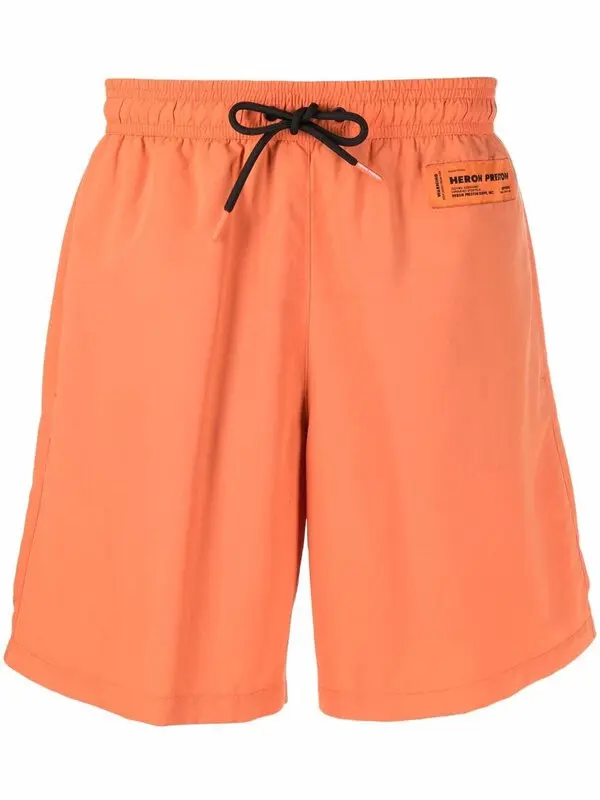 Heron Preston Logo-patch Swim Shorts - Orange