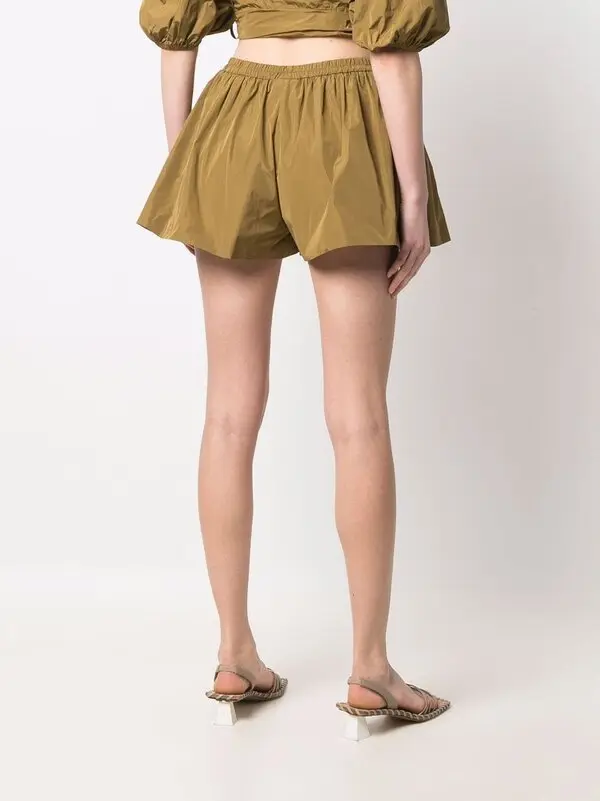Red Valentino Pleated Flared Shorts