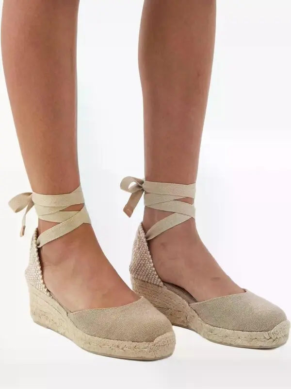 CastaÑer Lace-up Wedge Espadrilles - Neutrals
