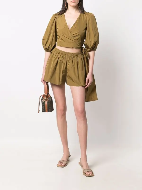 Red Valentino Wrap Cropped Blouse