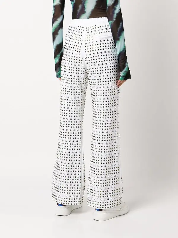 Marni Crystal-embellished Flared Trousers - Multicolour