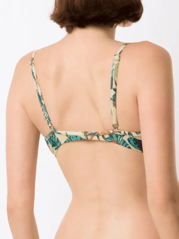 LYGIA & NANNY Cassis Leaf-print Bikini Top