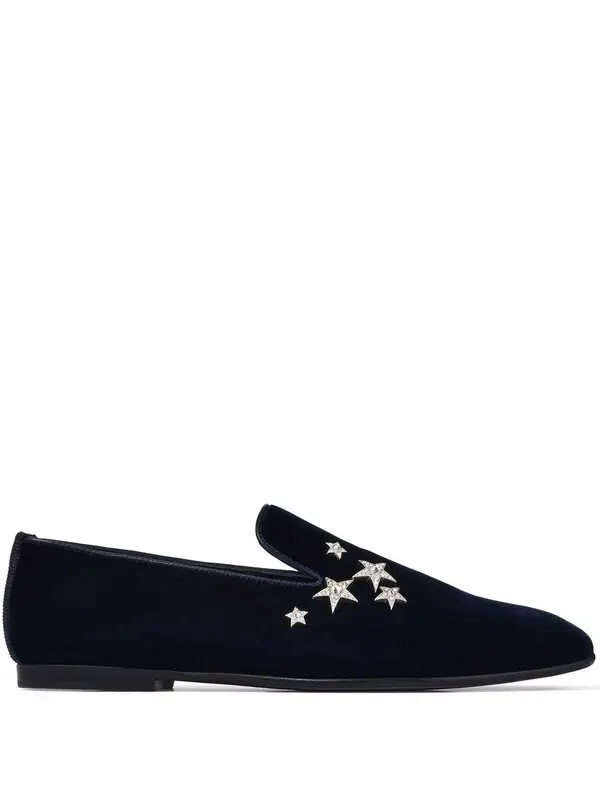 JIMMY CHOO Varsha Velvet Flat Slippers