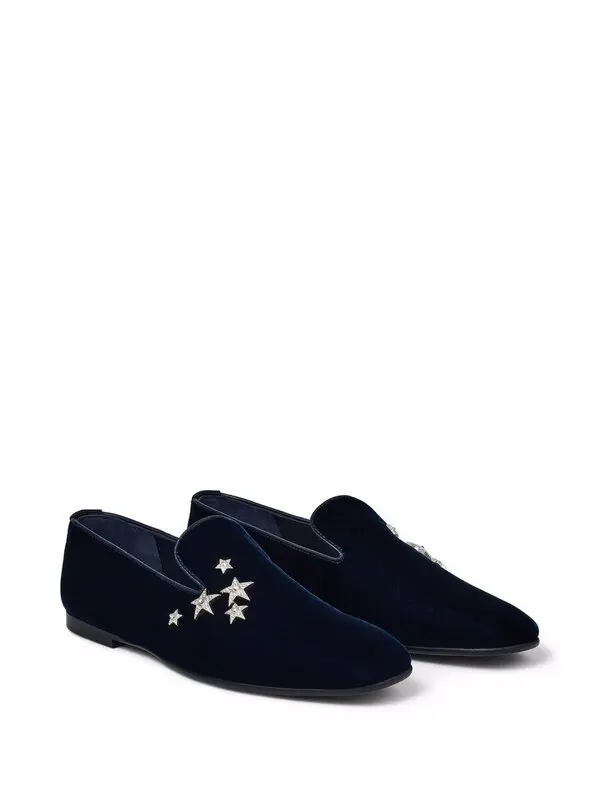 JIMMY CHOO Varsha Velvet Flat Slippers