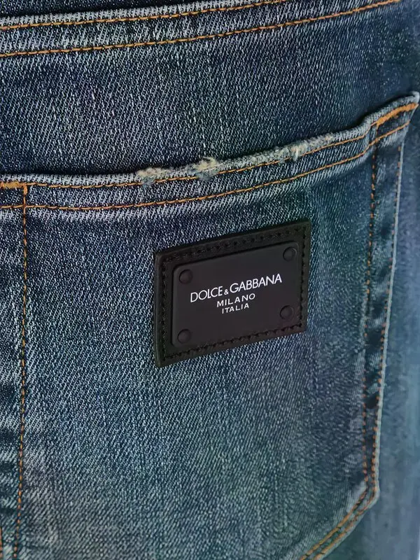 Dolce & Gabbana Distressed Slim-fit Jeans