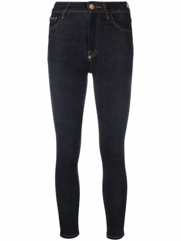 Philipp Plein Logo-appliqué Skinny Jeans - Blue