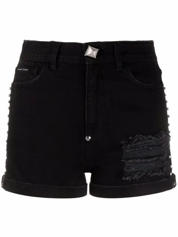 Philipp Plein Stones Denim Hot Pants
