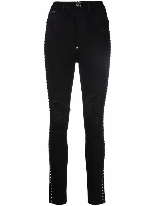 Philipp Plein Crystal-embellished Jeggings - Black