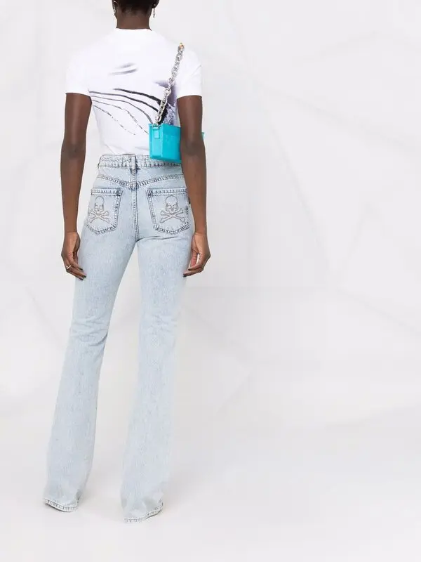 Philipp Plein High-waisted Flared Jeans - Blue