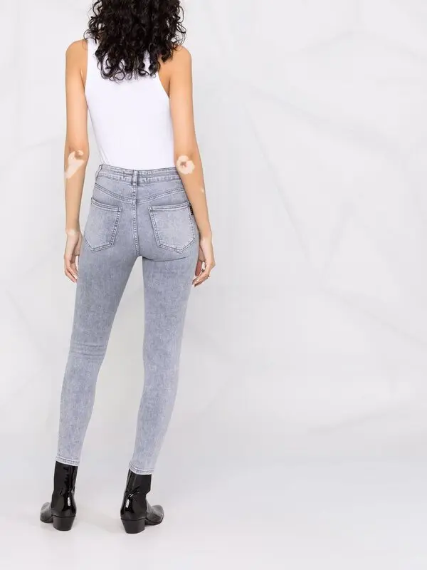 Philipp Plein Skinny Cropped Jeans - Grey