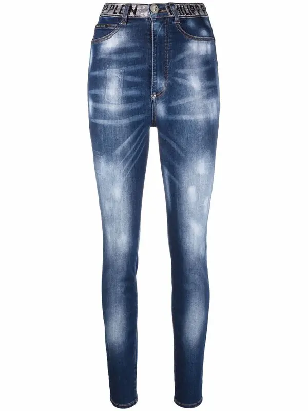 Philipp Plein High-waist Jeggings - Blue