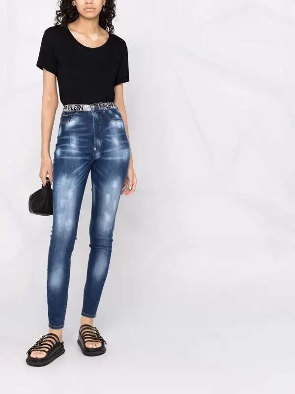 Philipp Plein High-waist Jeggings - Blue