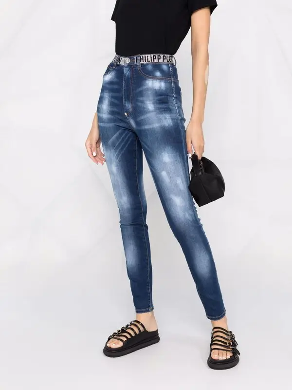 Philipp Plein High-waist Jeggings - Blue