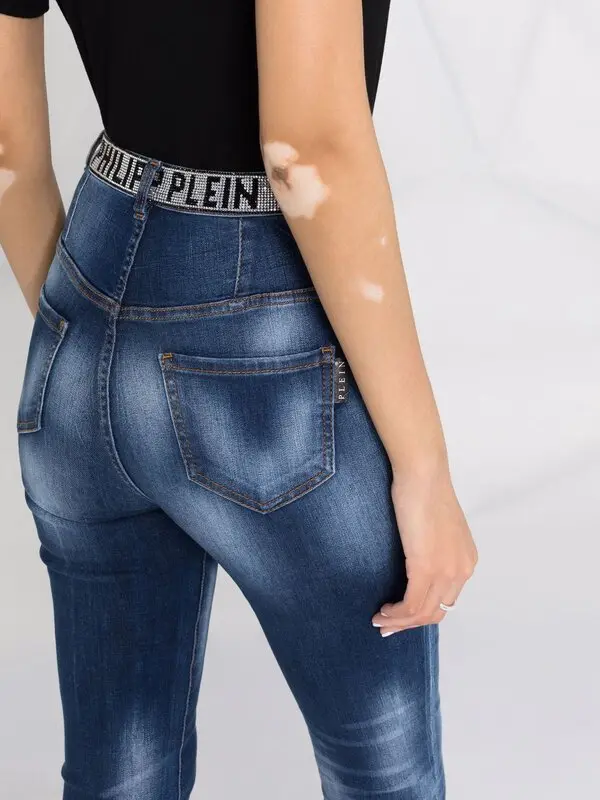 Philipp Plein High-waist Jeggings - Blue