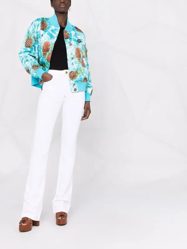 Philipp Plein High-waisted Flared Jeans - White