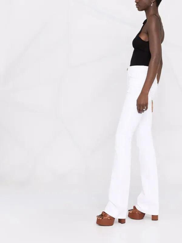 Philipp Plein High-waisted Flared Jeans - White