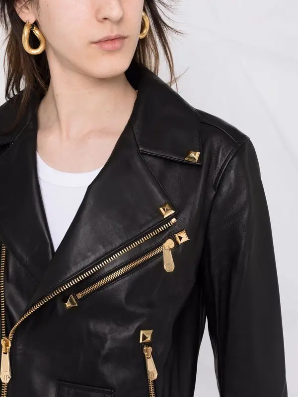 Philipp Plein Studded Biker Jacket - Black
