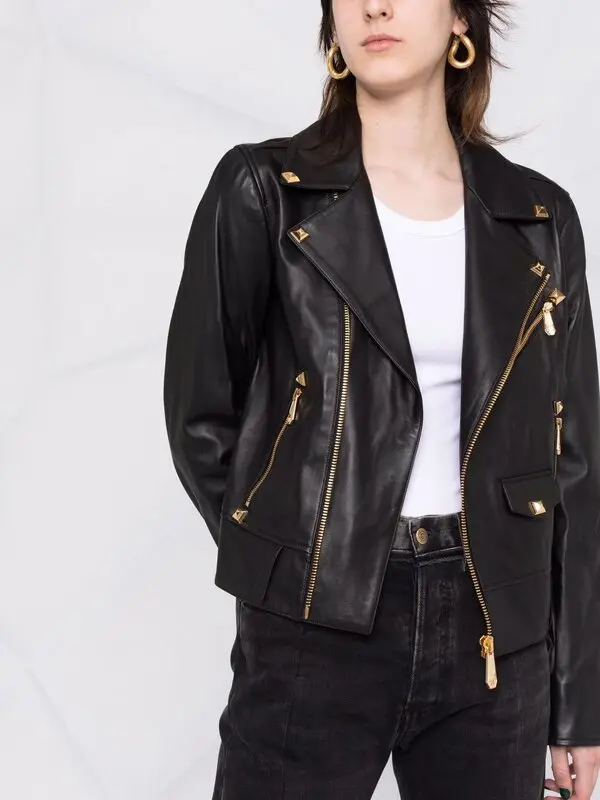 Philipp Plein Studded Biker Jacket - Black