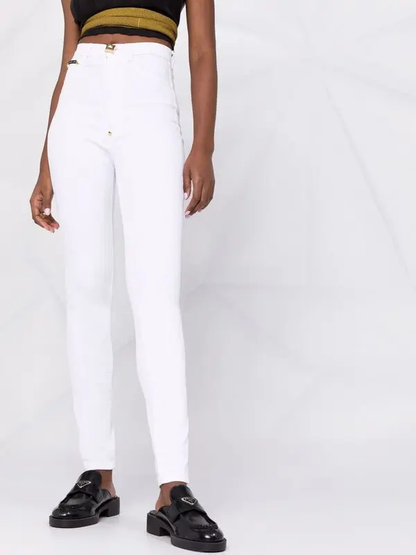 Philipp Plein Super High Waist Jeggings - White