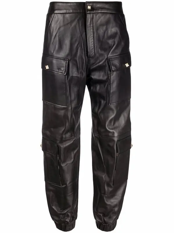 Philipp Plein Leather Jogging Trousers