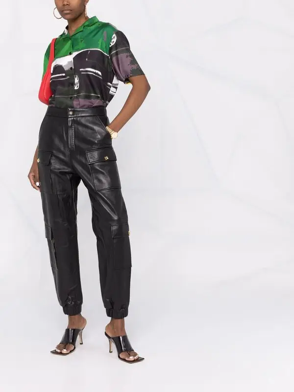 Philipp Plein Leather Jogging Trousers