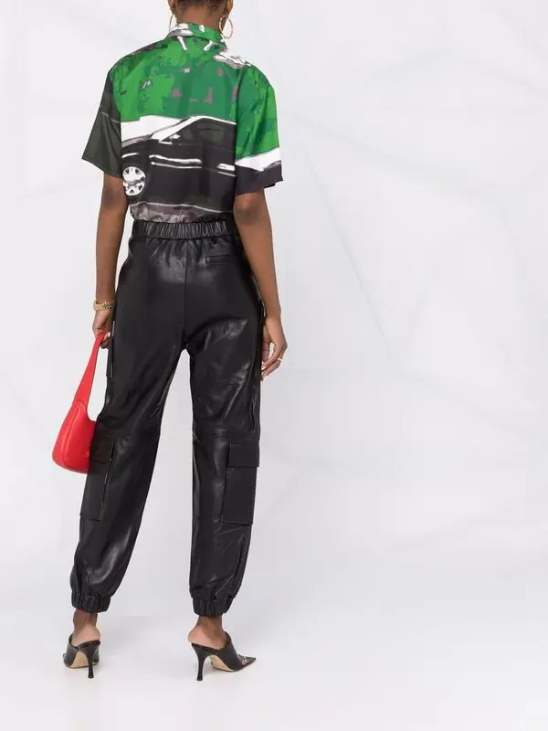 Philipp Plein Leather Jogging Trousers