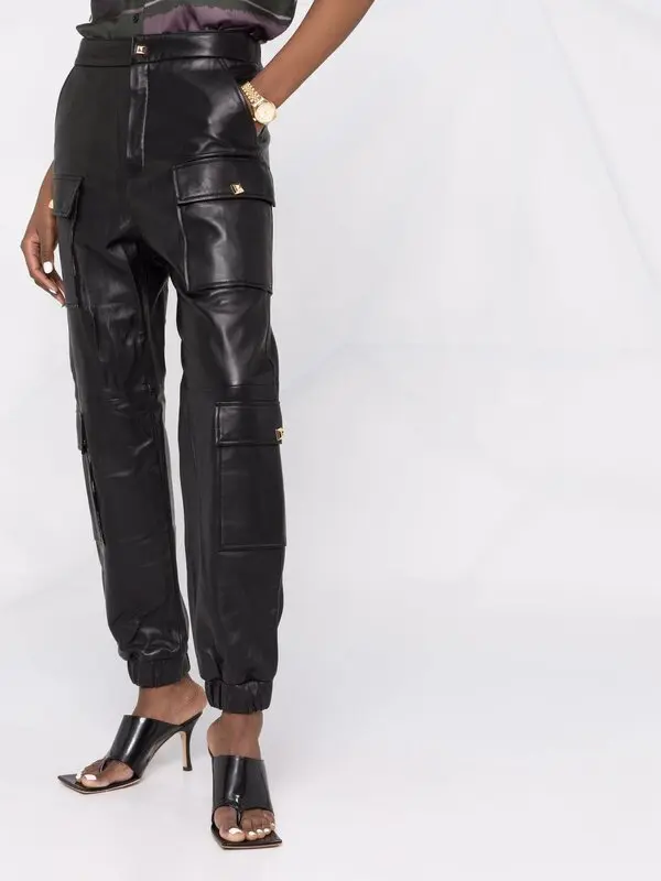 Philipp Plein Leather Jogging Trousers