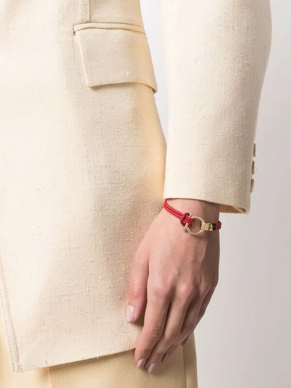FERRAGAMO Braided Leather Bracelet