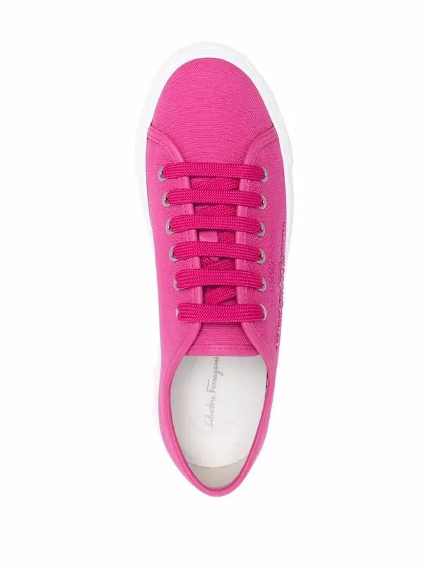 FERRAGAMO Logo-embossed Low Top Sneakers - Pink