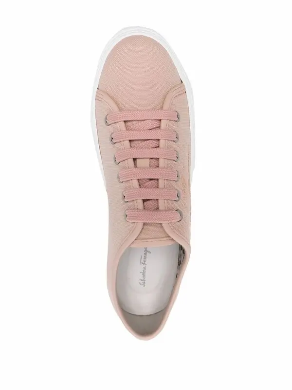 FERRAGAMO Logo-embossed Low-top Sneakers - Pink