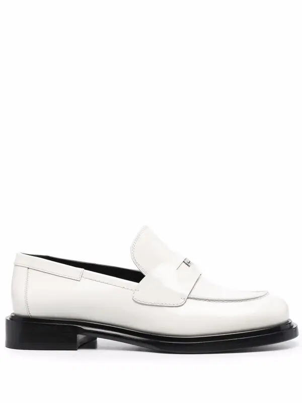 FERRAGAMO Nyx 30 Patent Leather Loafers - White