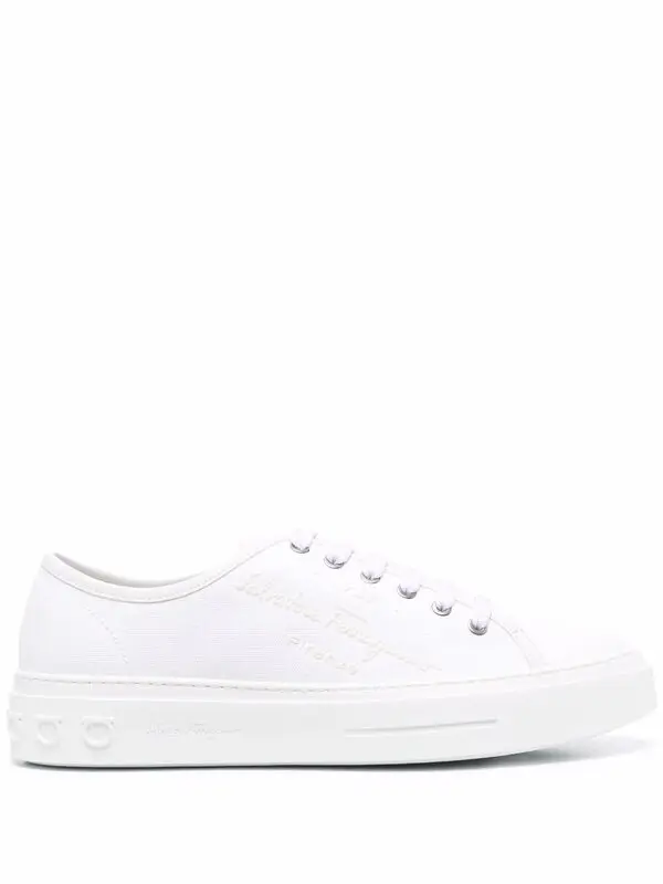FERRAGAMO Lace-up Low-top Sneakers - White