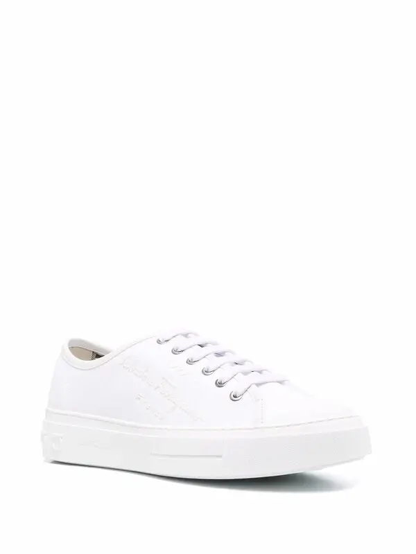 FERRAGAMO Lace-up Low-top Sneakers - White