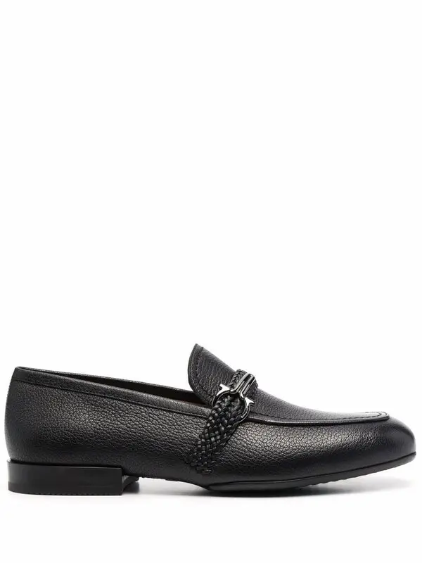 FERRAGAMO Missouri Leather Loafers - Black