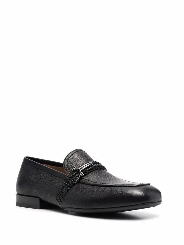 FERRAGAMO Missouri Leather Loafers - Black