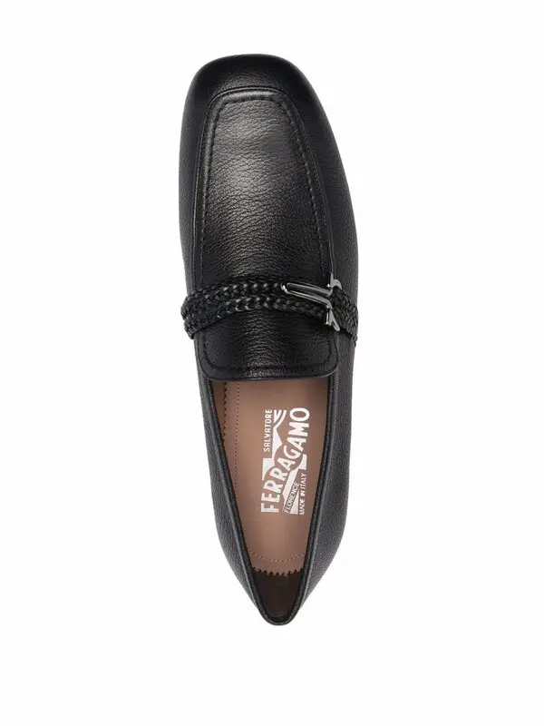FERRAGAMO Missouri Leather Loafers - Black