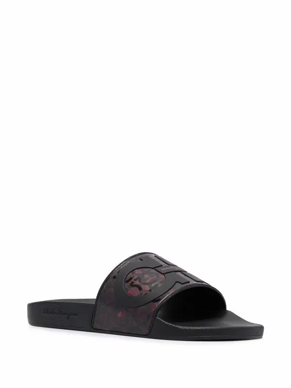FERRAGAMO Groove Logo-embossed Sliders